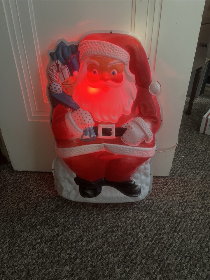 Vintage Light Up Santa With Toy Sack 20 Inches Tall 1960s | eBay