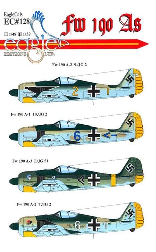 EagleCals Decals 1/32 FOCKE WULF Fw-190A Fighter JG2 & JG51 | eBay
