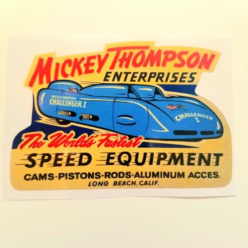 Mickey Thompson speed equip sticker decal hot rod rat vintage look drag ...