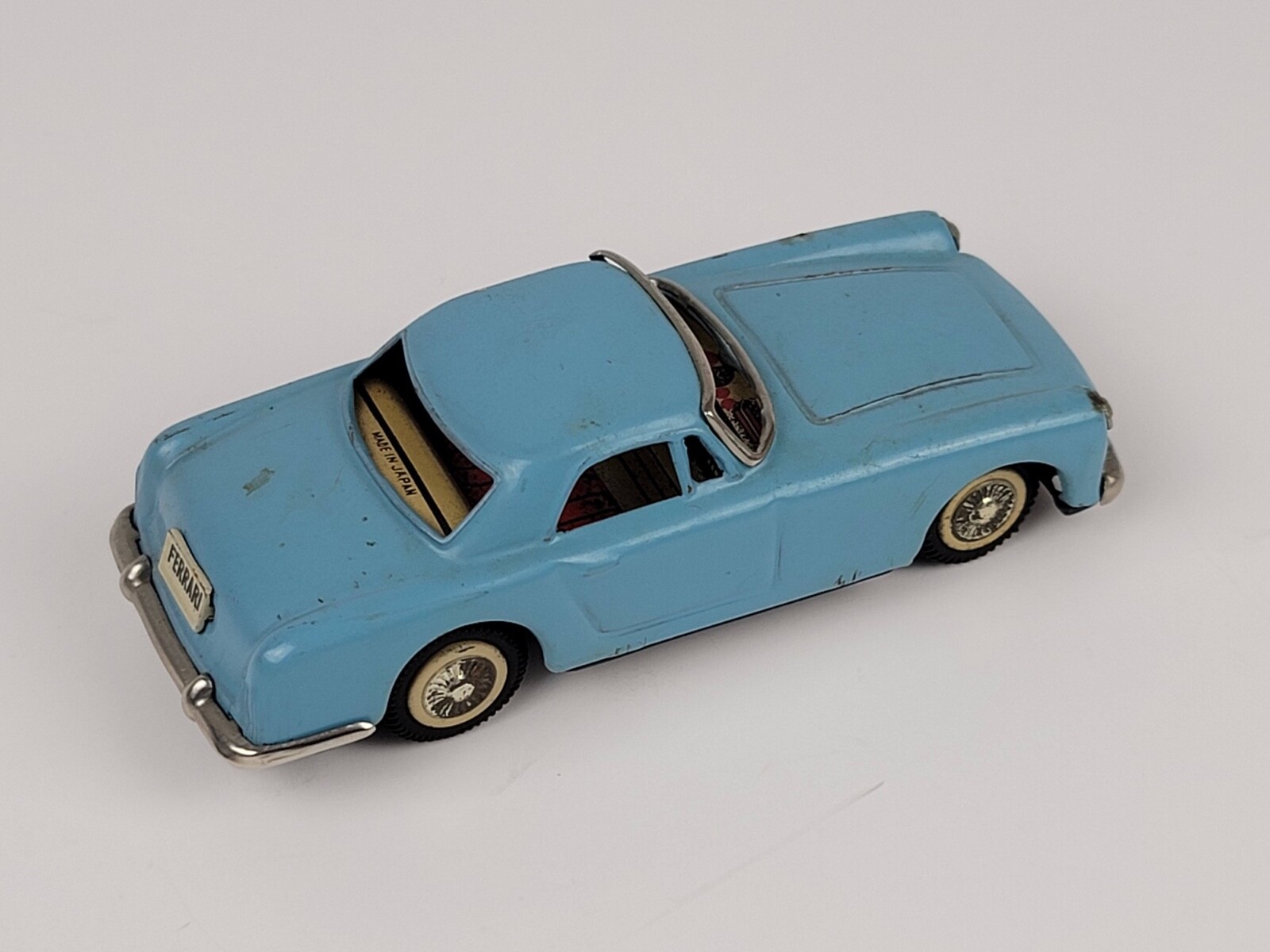 Vintage Tin Litho 1950's Blue Ferrari Toy Friction Car Made in Japan ...
