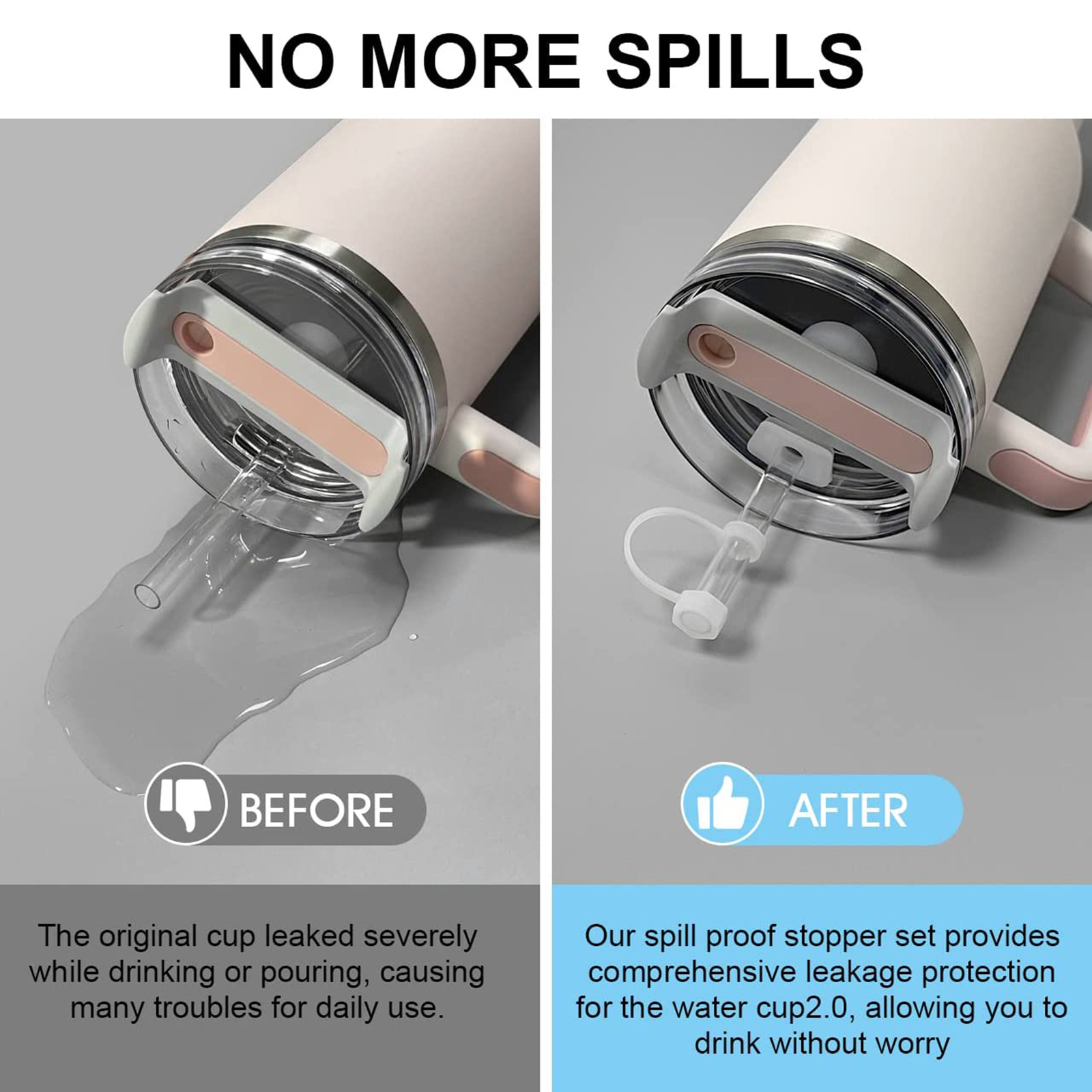 Spill Stopper Fine Sealed Prevent Spilling Drinking Straw Lid Leak ...