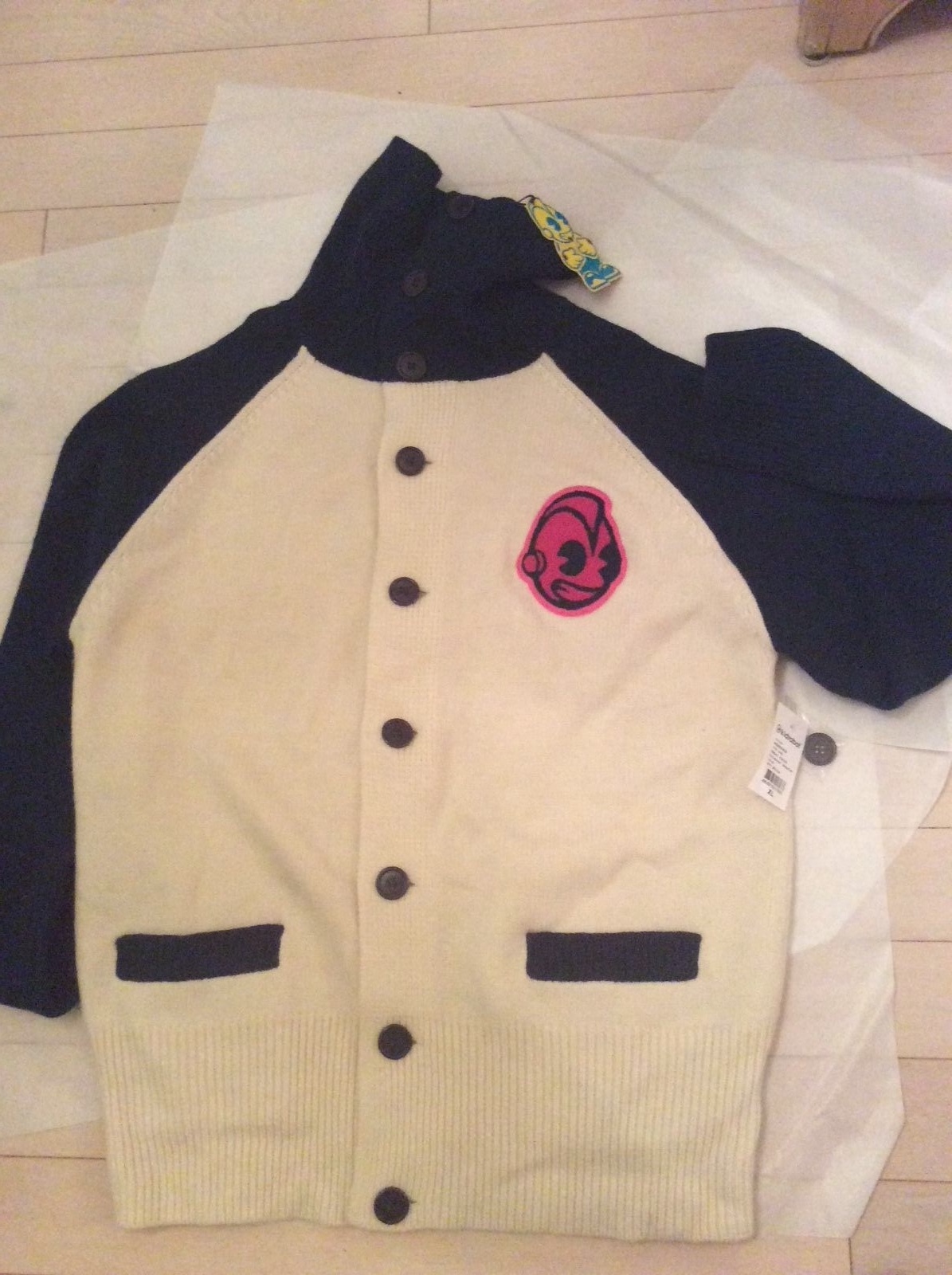 NEW KIdrobot 100% Merino Foldover Button-Front Sweater Jacket - XL | eBay