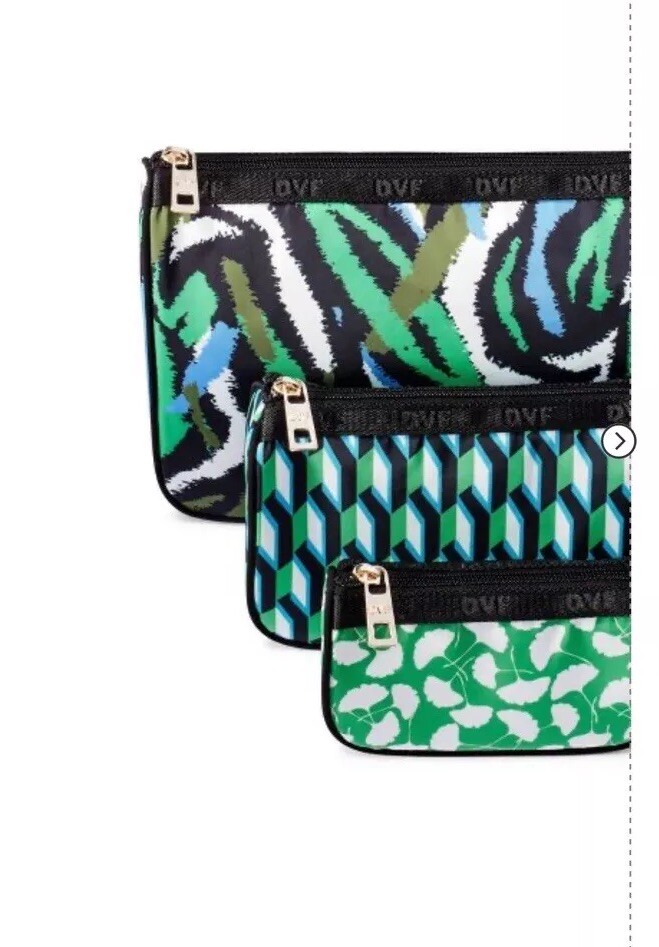 Disco Zebra Arrow Geo Ginkgo 3 Pack Travel Pouch Diane Von Furstenberg ...