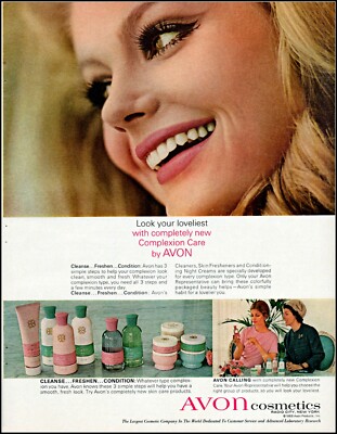 1966 Avon cosmetics beautiful blond woman's face vintage photo Print Ad ...