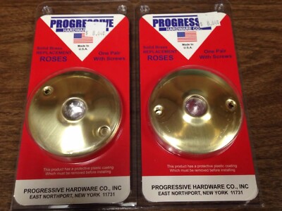 (2) Progressive Hardware Co. Solid Brass Replacement Rose (I3) | eBay