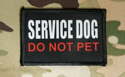 Service Dog Do Not Pet 2x3 Hook Backed Patch Black White Red Therapy K9 ...