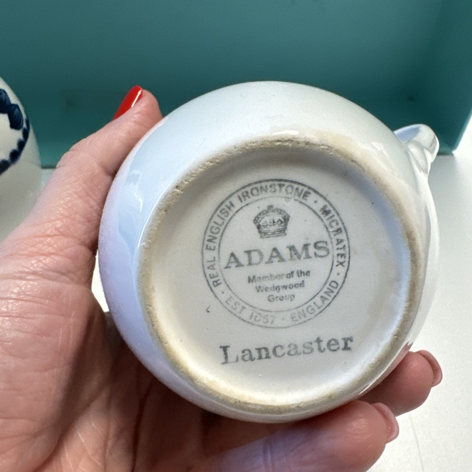 Adams Lancaster Creamer & Sugar Bowl England Ironstone | eBay