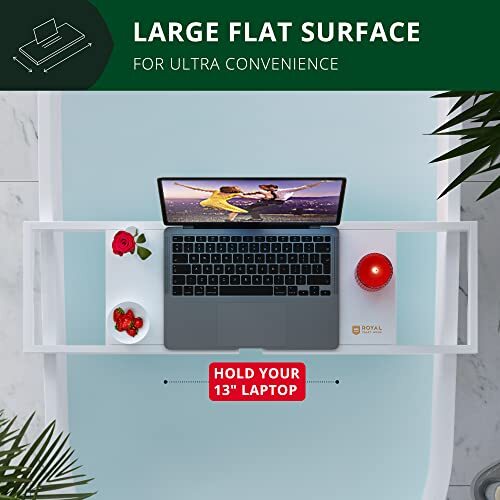 Premium Bathtub Tray Caddy Adjustable Bamboo Bath Tub Table For 1 Or 2 ...