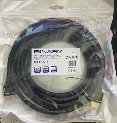 Binary B4 Series 4k Ultra High Speed HDMI Cable with ethernet 5m/16.4ft ...