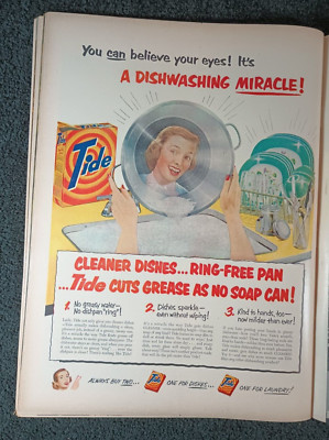 TIDE laundry detergent vintage 1950's magazine Print Ad ORIGINAL ...