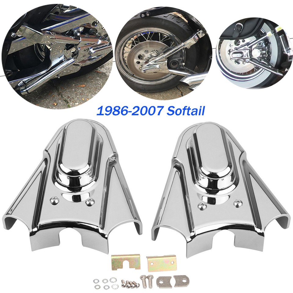 2X Chrome Phantom Axle Covers for Harley Softail Springer FXSTS 1988 ...