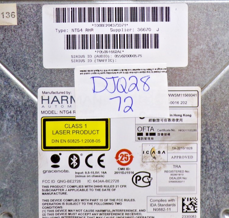 11 12 13 Jeep Grand Cherokee Durango High GPS Radio CD MyGig RHR ...