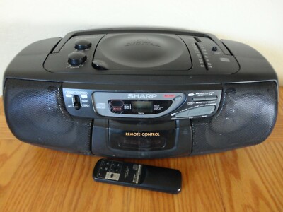 Vtg Sharp QT-CD77 Boombox Portable Stereo Radio Cassette Recorder & CD ...