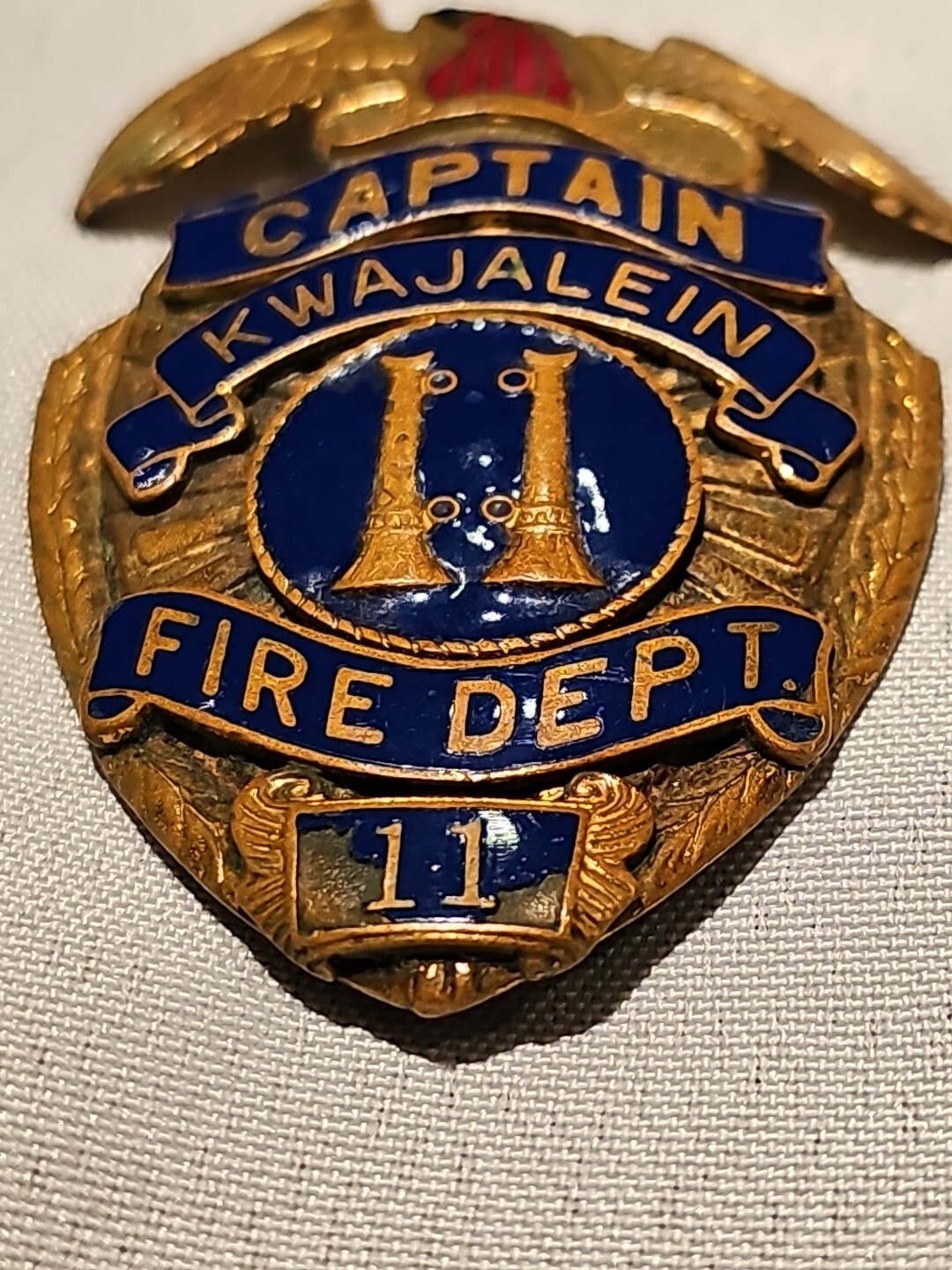 VINTAGE Rare Pico Rivera FIRE DEPOT captain BADGE, ENTENMANN ROVIN CO ...