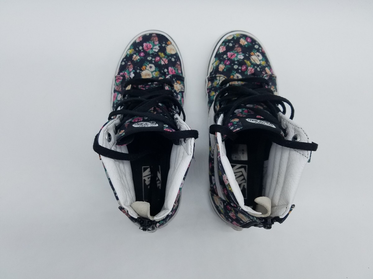 Vans Old Skool Sk8 Floral Hi-Top Back Zip Girl's Skate Shoes Vans Old Skool Sk8 Floral Hi-Top Back Zip Girl's Skate Shoes