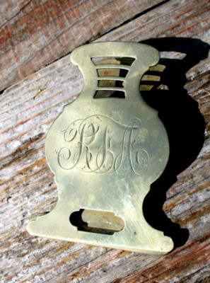 Rare Antique Victorian Brass Letter Clip Hanging Hand Engraved "RTA" | eBay