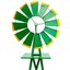 8FT Green Metal Windmill Yard Garden Decoration Weather Rust Resistant ...