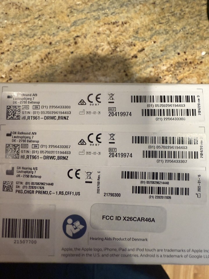 Resound GN Hearing Aids & Premium Charger Set C - 1 RT961-DRWC | eBay