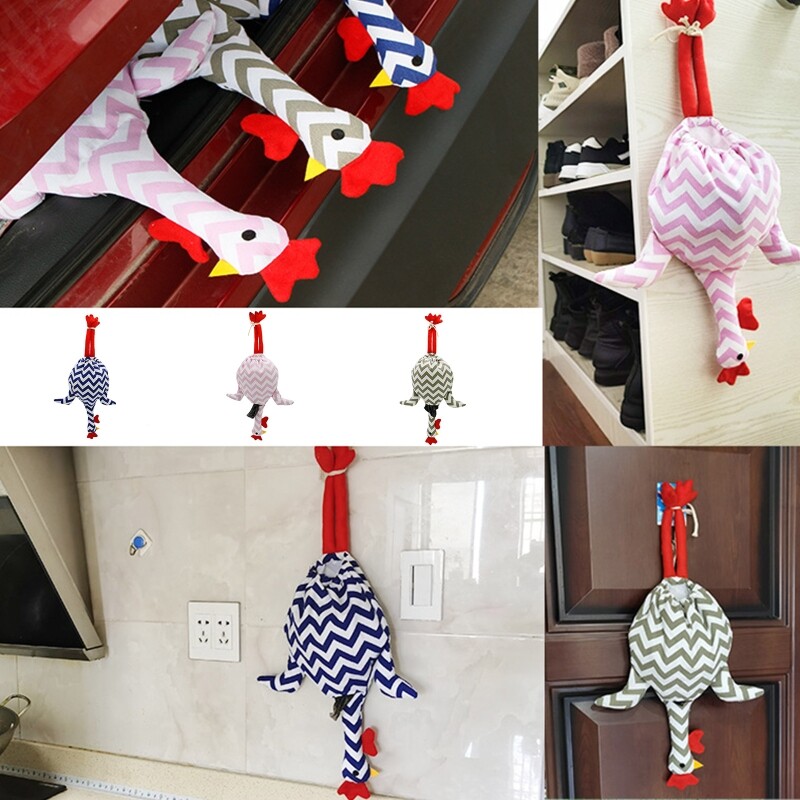 Funny Small Chicken Grocery Bag Holder Dispenser Canvas Storage Bags | eBay