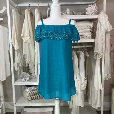 D. Signed Disney Blue slip on dress. Sz. Medium. Adjustable straps ...