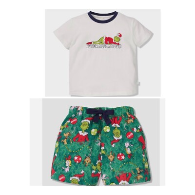 Peter Alexander Jnr Boys The Grinch PJ Shorts & Matching Tee Size 8 ...