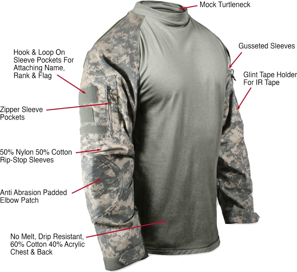 Tactical Combat Shirt Airsoft Paintball Camo Military Uniform Army Base ...