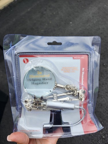 3x SE Helping Hand Magnifier with Flexible Neck LED Flashlight - 2.5 ...