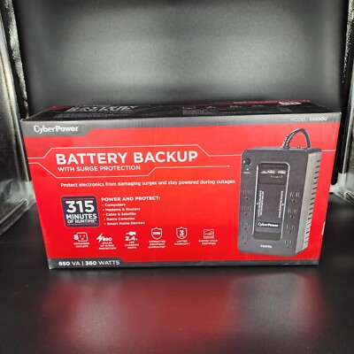 CyberPower SX650U 8-Outlet 650VA PC Battery Backup - Black 649532621347 ...