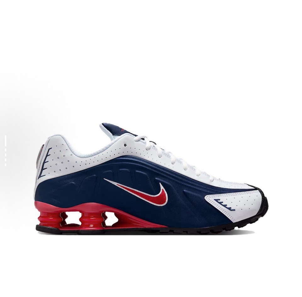 Nike Shox R4 Shoes Mdnight Navy Gym Red White HQ1988-400 Men's Sizes ...
