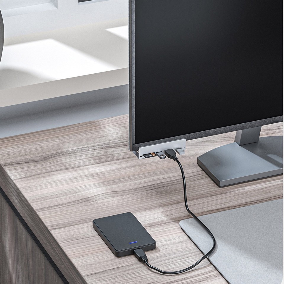 USB3.0+USB-C+SD Card Port+TF Card Port+3.5mm Aux Port USB 3.0 Hub Clamp ...