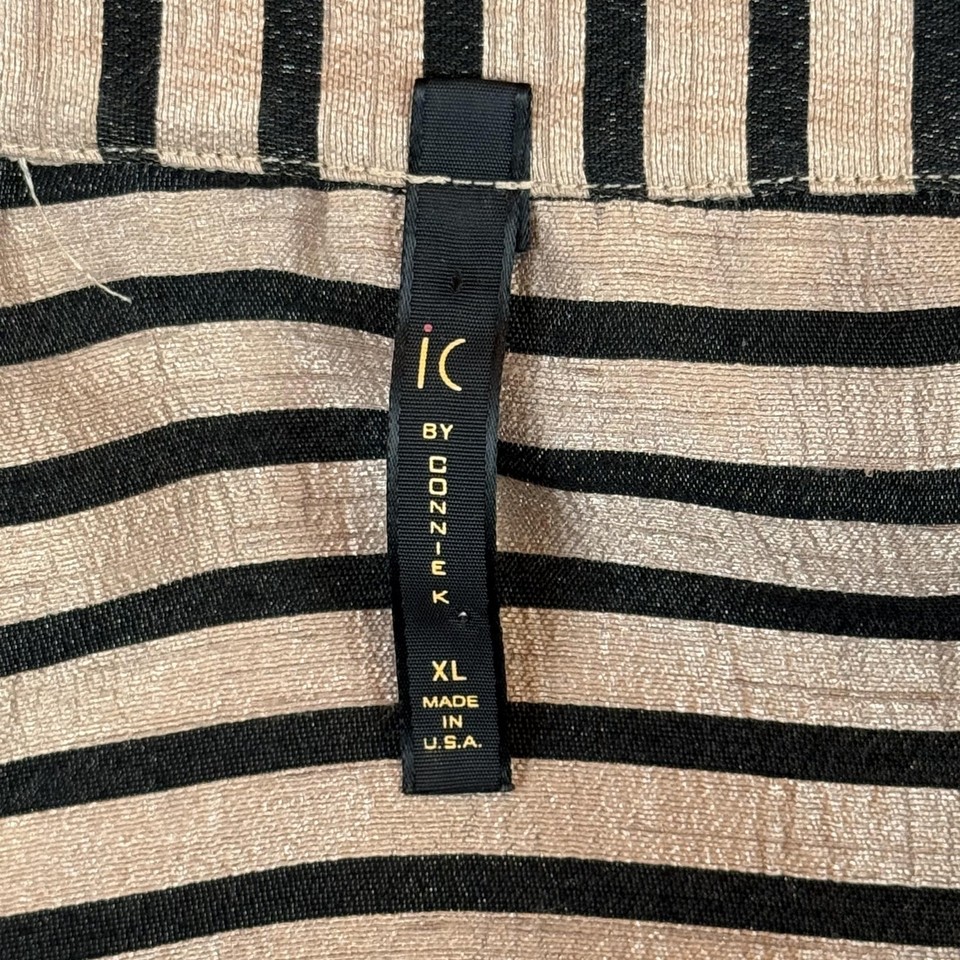 IC By Connie K Jacket Womens XL Gold Black Stripe Asymmetrical USA ...
