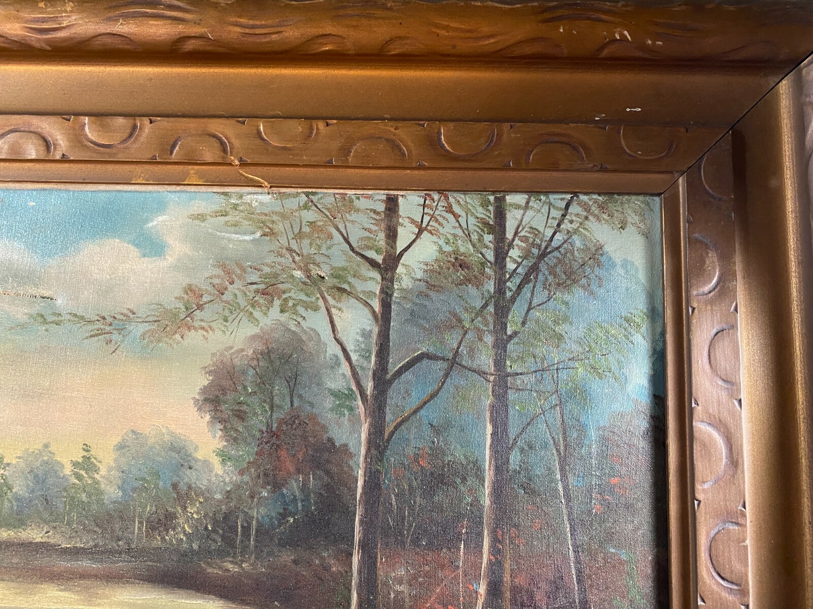 Huge Frederick MacNeal 1928 "Wooded Landscape With Stream" Oil Painting ...