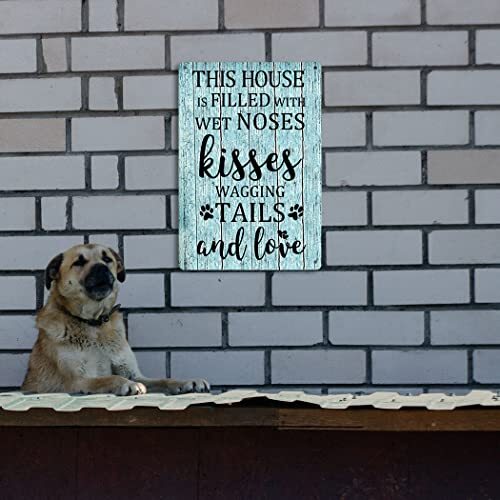 Funny Dog House Rules Tin Sign Dog Room Wall Decor Dogs Welcome Home ...