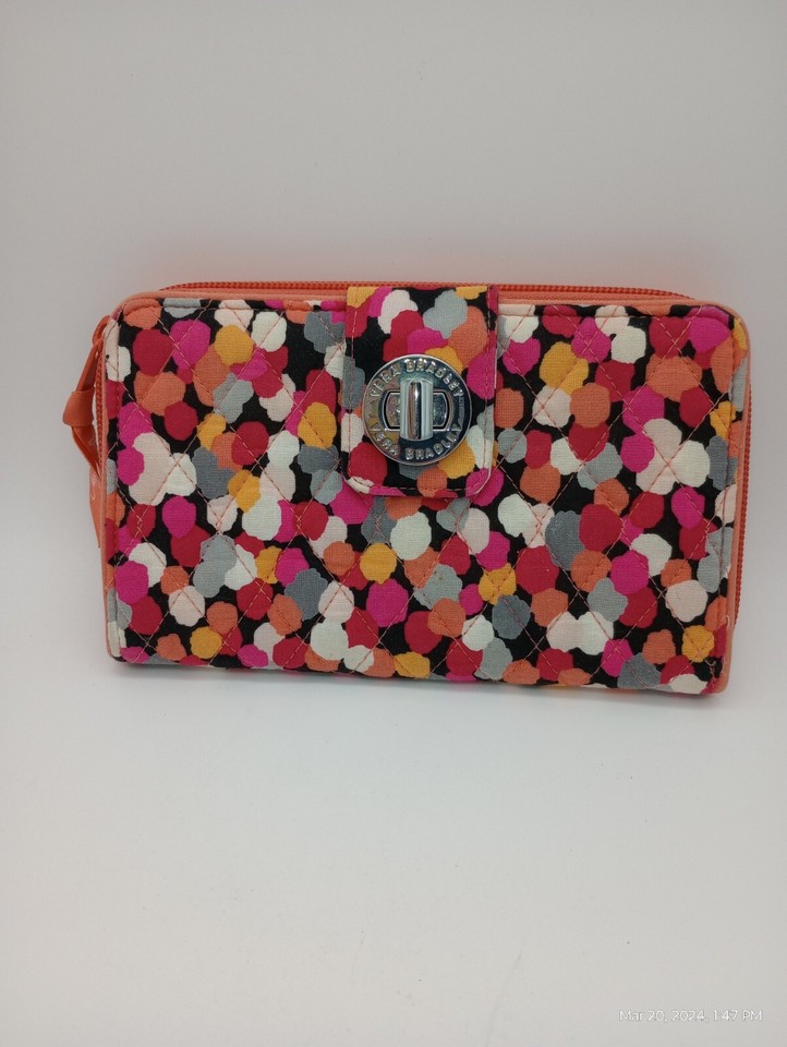 VERA BRADLEY Pixie Confetti Pattern Ziparound & Turnkey Wallet EXC | eBay
