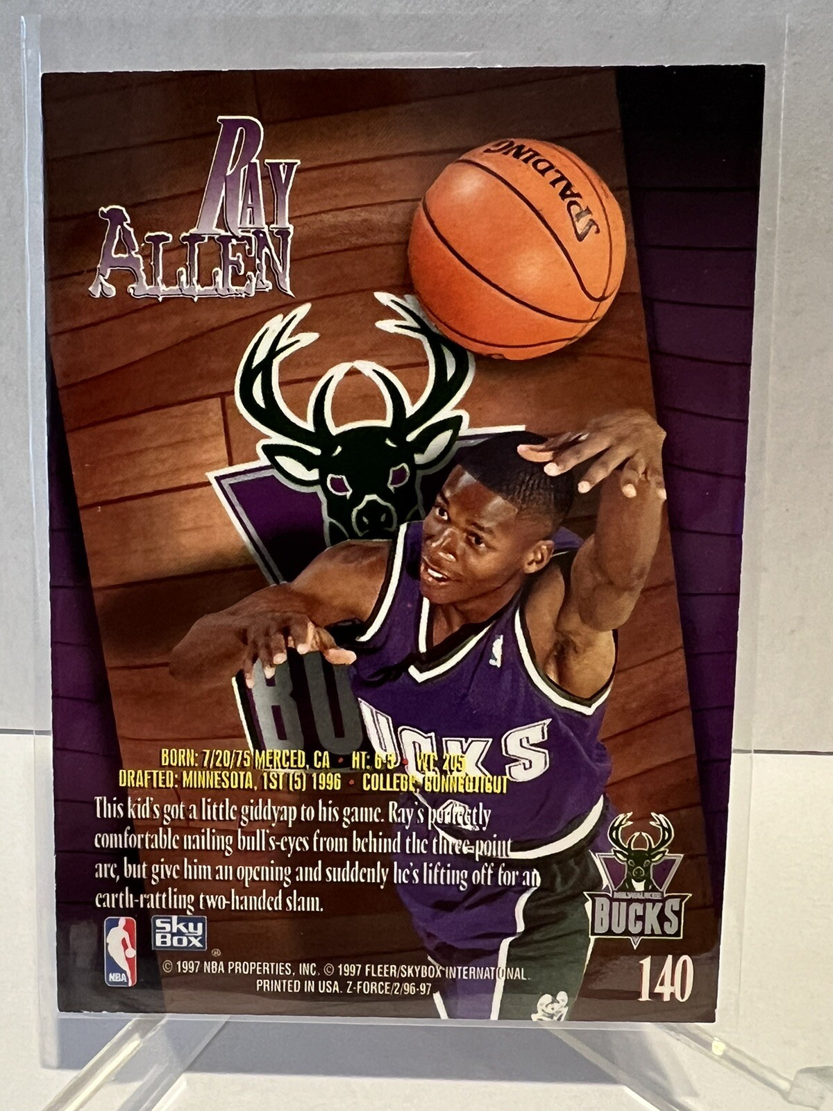 Ray Allen Rookie 1996-97 Skybox Z Force - #140 RC Milwaukee Bucks | eBay