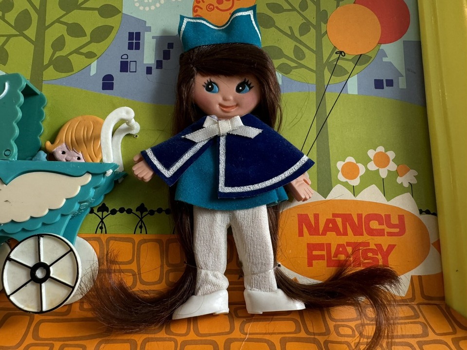 1969 Rare Ideal Nancy Flatsy Green Framed Scene | eBay