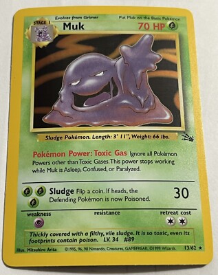 MUK # 28/62 Rare Fossil Holo Pokémon Card PSA Ready ? Mint Unplayed ...