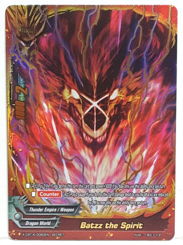Bushiroad Future Card Buddyfight Batzz Le Esprit X-CBT-A/0080EN SECRET ...