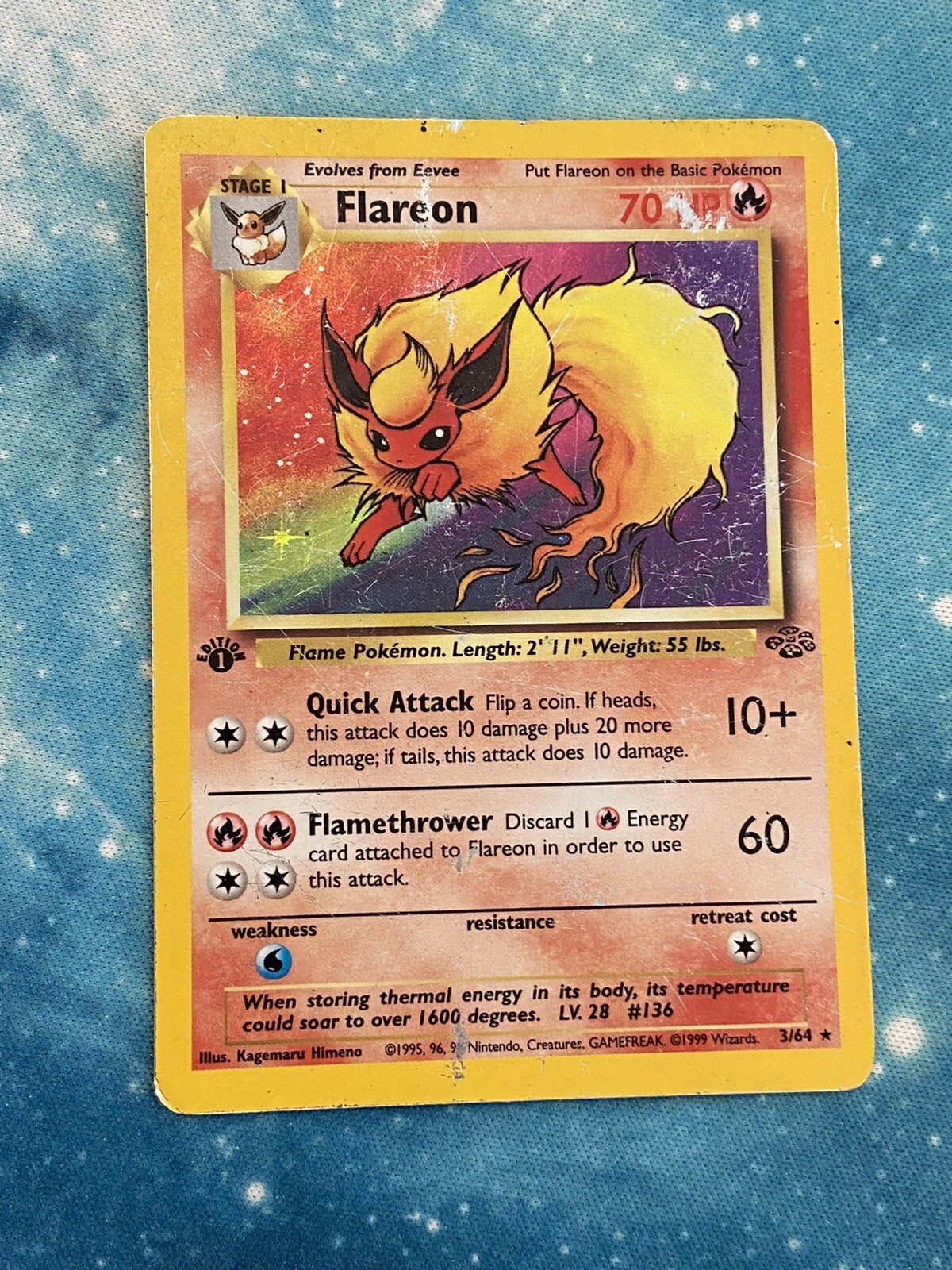 Pokémon TCG Flareon Jungle 3/64 Holo 1st Edition Holo Rare | eBay