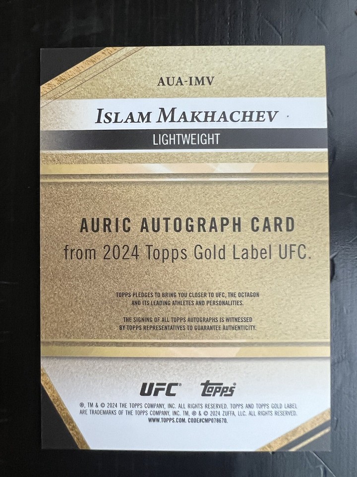 2024 Topps Gold Label UFC Islam Makhachev Auto Black /10 SSP | eBay