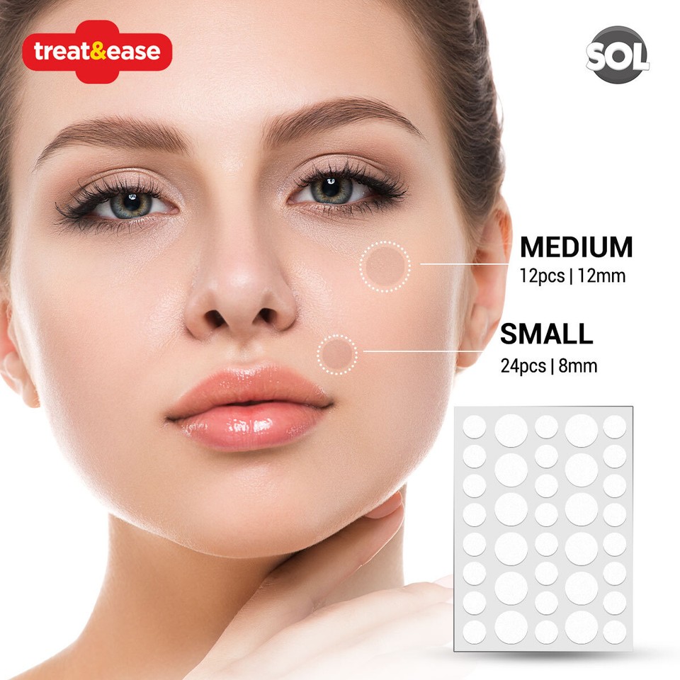 36 Cold Sore Patches Acne Spot Pimple Skin Breathable Blemish ...