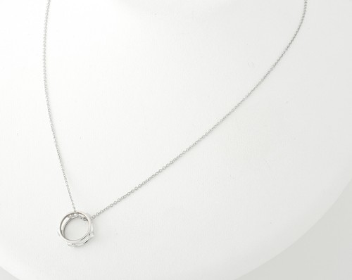 Tiffany & Co. Double Wire K18WG Diamond L:40.5cm Necklace Pre Owned ...