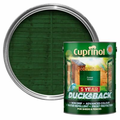 Cuprinol Ducksback 5 Year Protection Shed & Fence Paint 5 Litre Forest ...