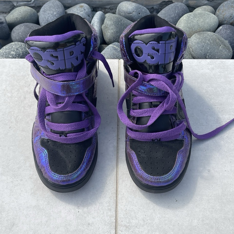 Osiris Metallic Purple Skyrise High Top Girls Womens Size 7 Shoes | eBay