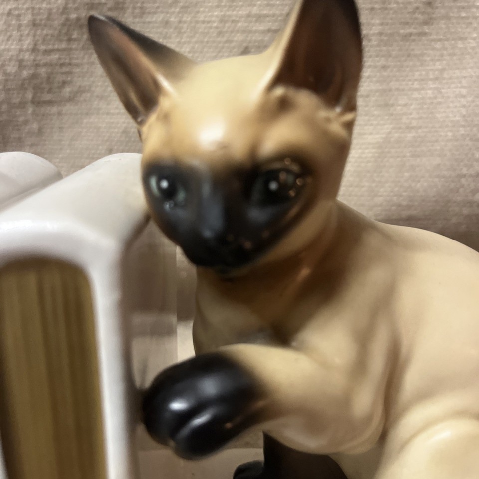 Pair of Vintage Lefton Siamese Cat Ceramic Bookends 6.5"H | eBay