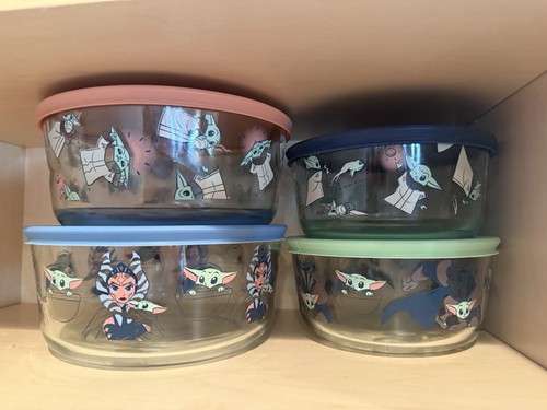 Pyrex Star Wars Decorated 8 Piece Set Glass Food Storage Containers ...