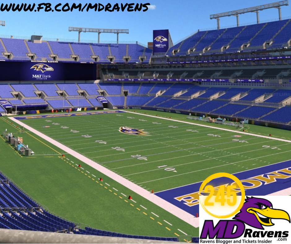2 Ravens CLUB Tickets 8/7 vs Colts – Sec 245 ROW 2 Aisle – Lot B/C Park ...