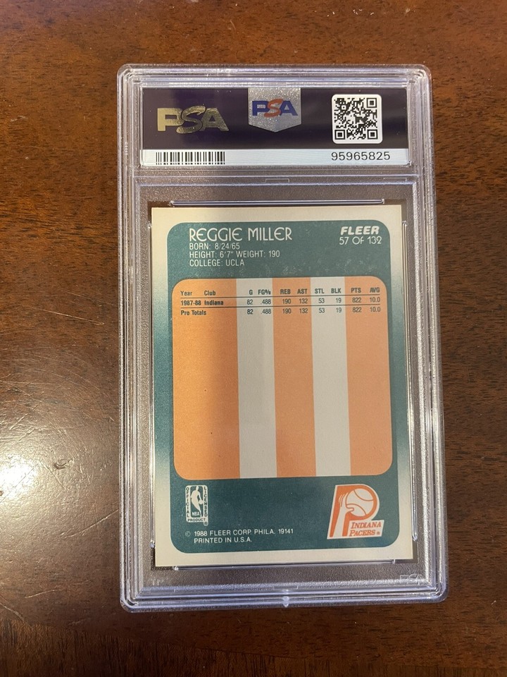 1988 Fleer Reggie Miller # 57, PSA 9 MINT, Rookie Card | eBay