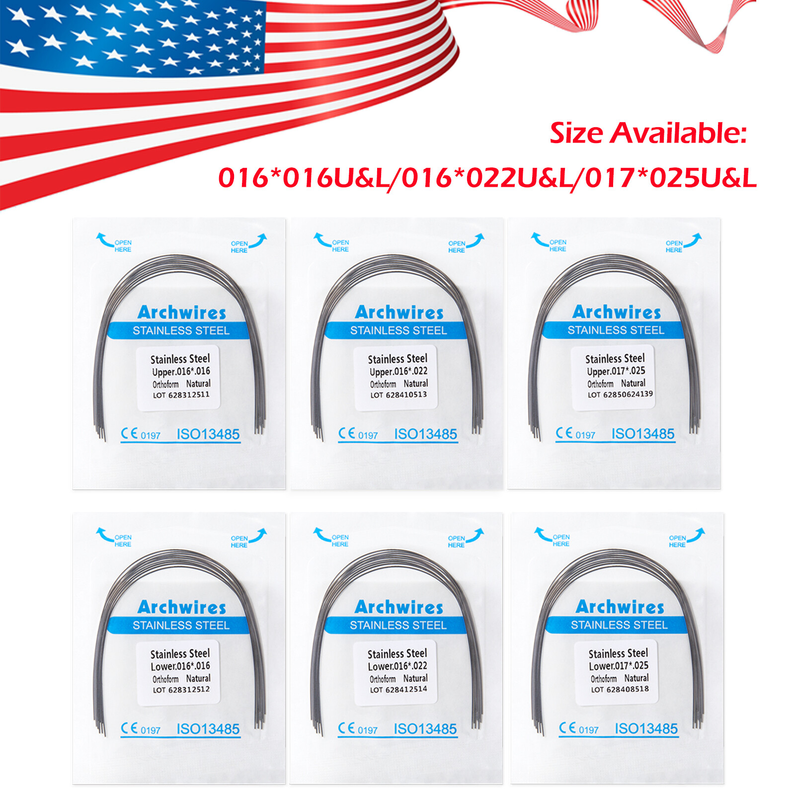 ETERFANT Dental Orthodontic Arch Wire NiTi/Stainless Steel Rectangular ...