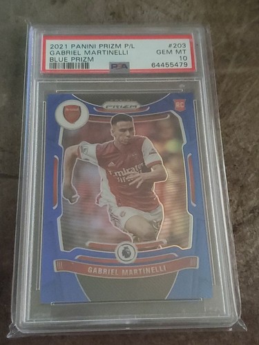 Gabriel Martinelli 2021 Panini Prizm P/L Blue Prizm RC 287/340 PSA 10 ...